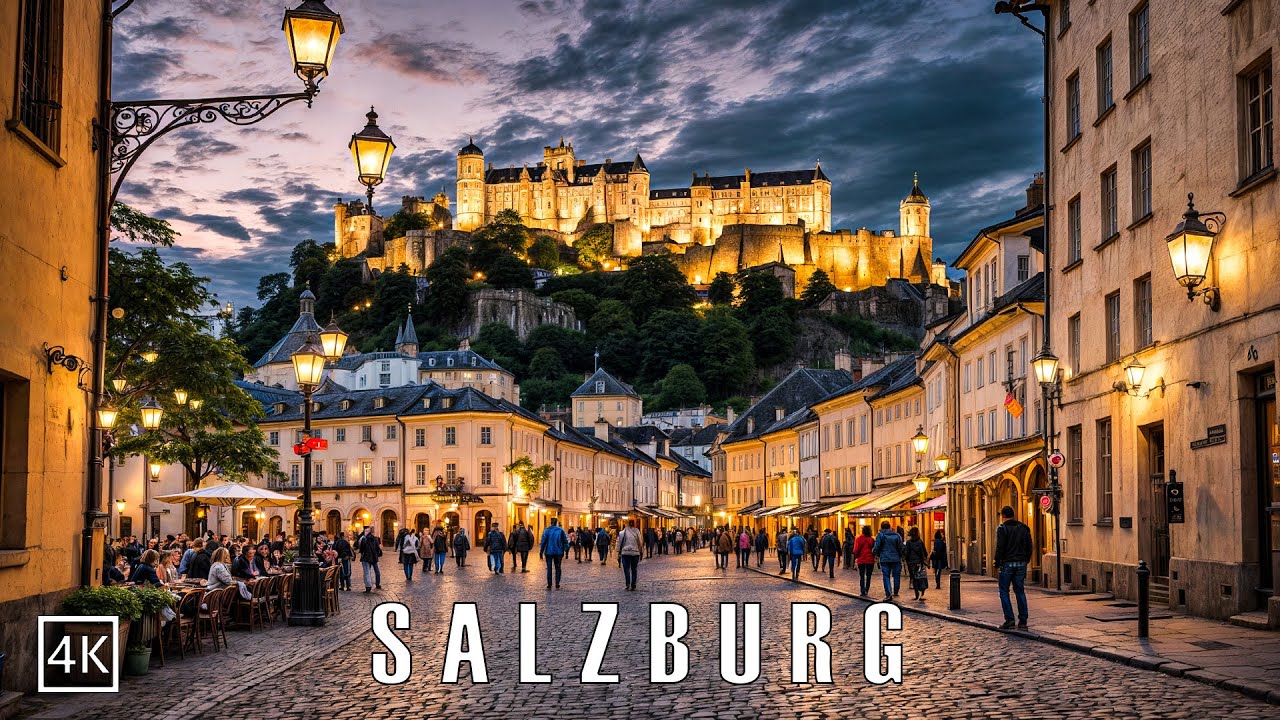 Salzburg Austria 🇦🇹 A Colorful Evening Walk Through Austria’s Charming ...