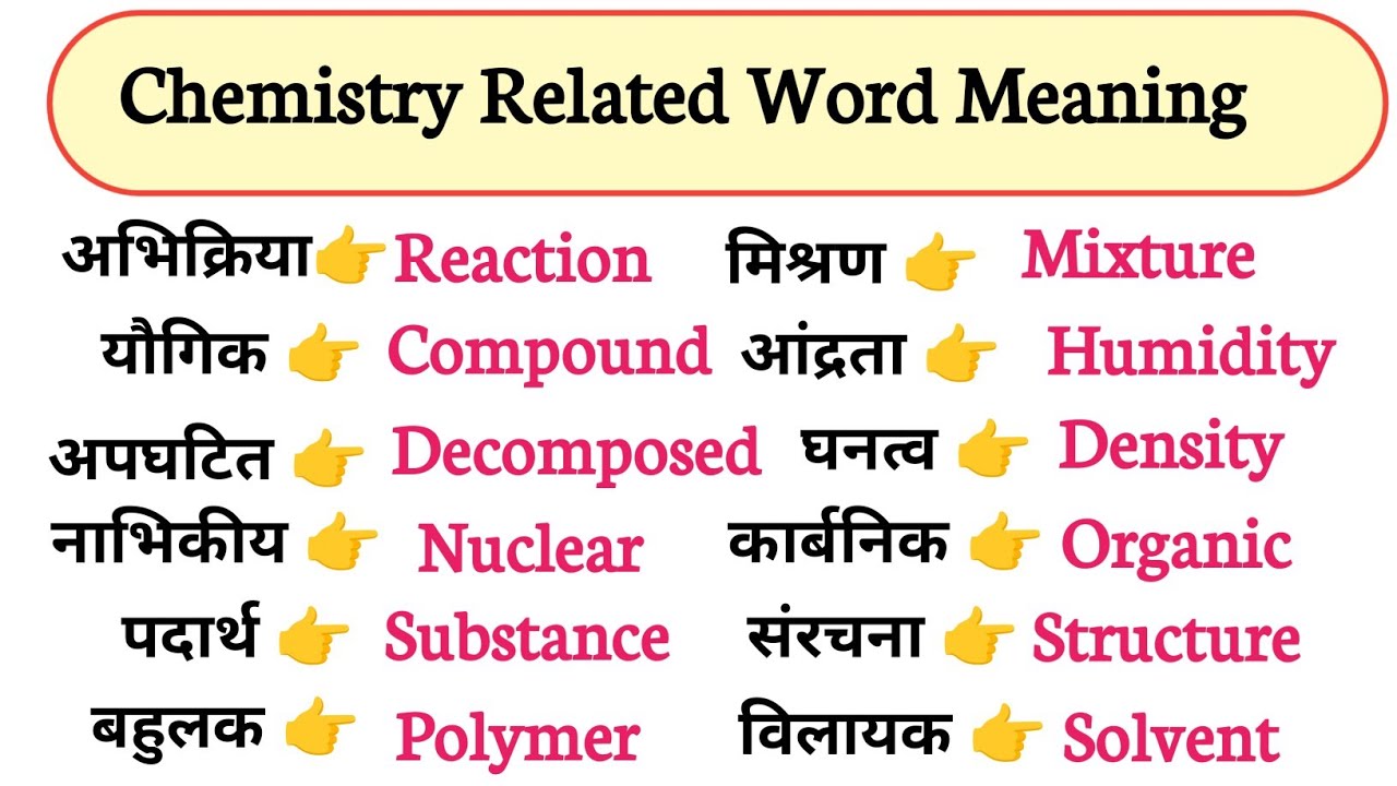Chemistry Related Word Meaning || Important Vocabulary For Chemistry ...