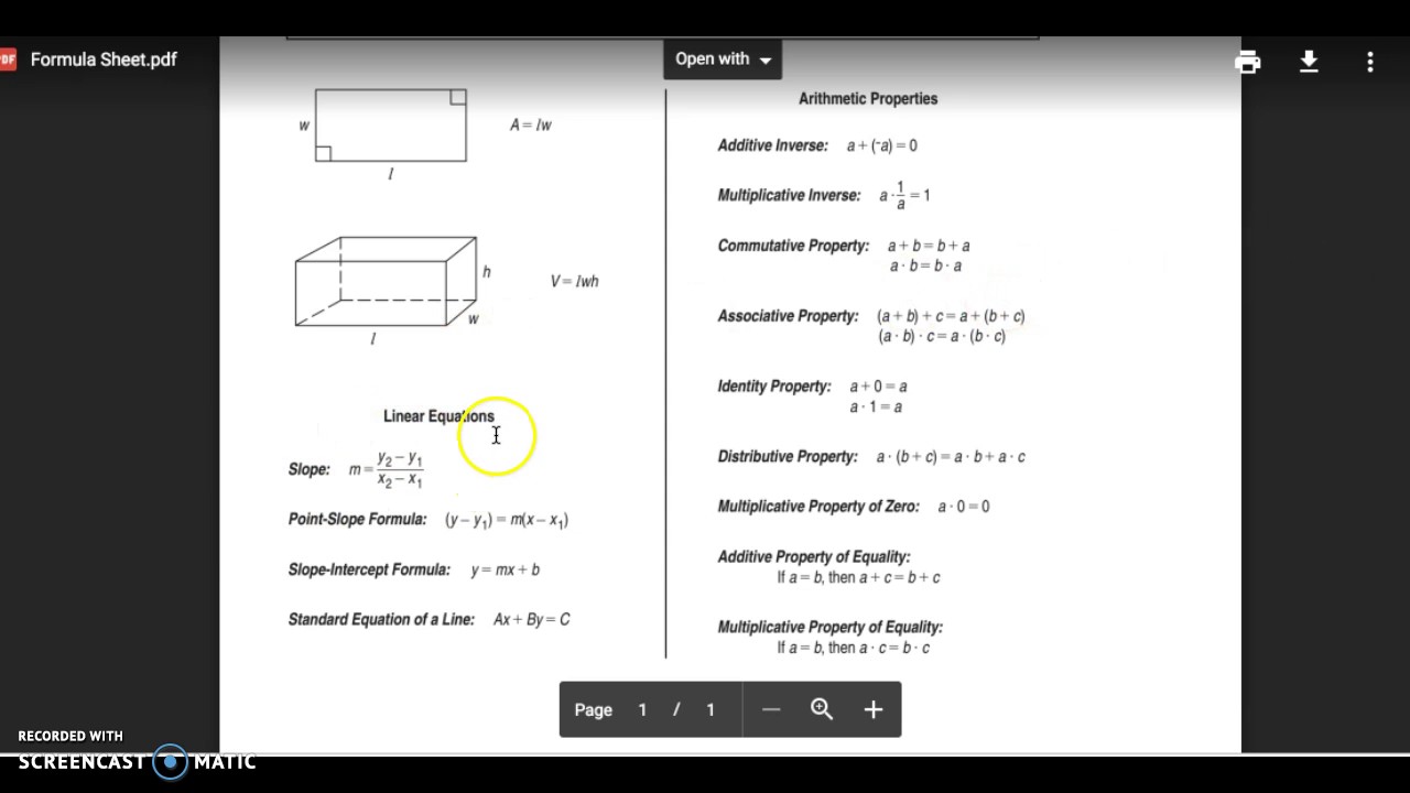 Keystone Formula sheet - YouTube