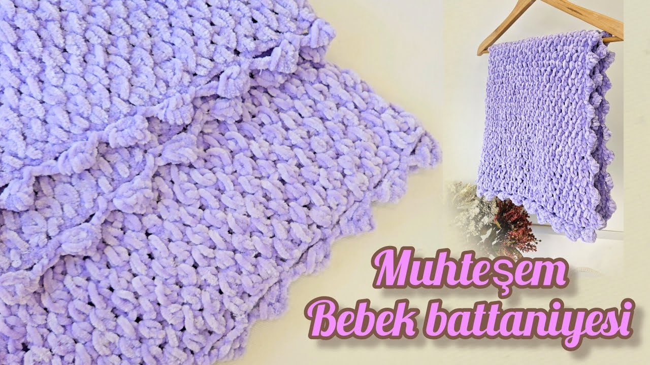 1 günde ör bitir kullan | tığ işi Kadife ipten bebek battaniyesi ...