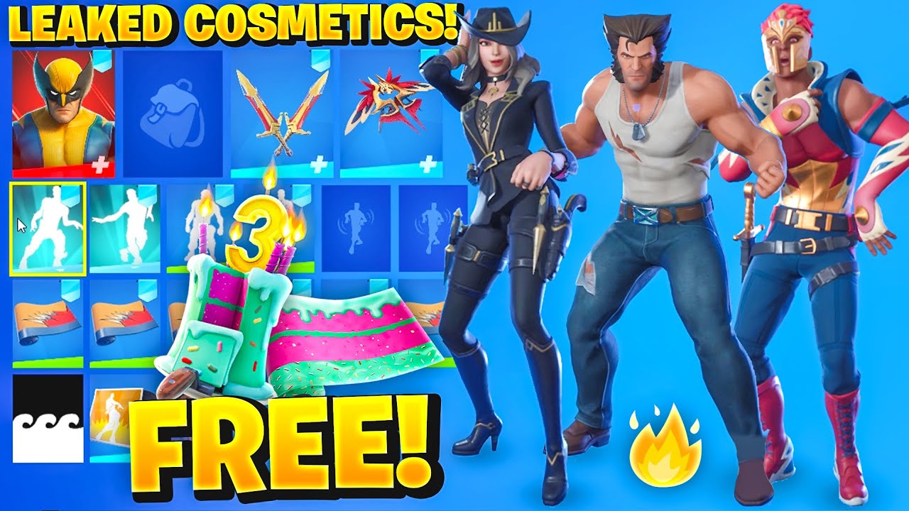 ALL NEW LEAKED FORTNITE SKINS! *BTS EMOTE* (Free Birthday Wrap ...