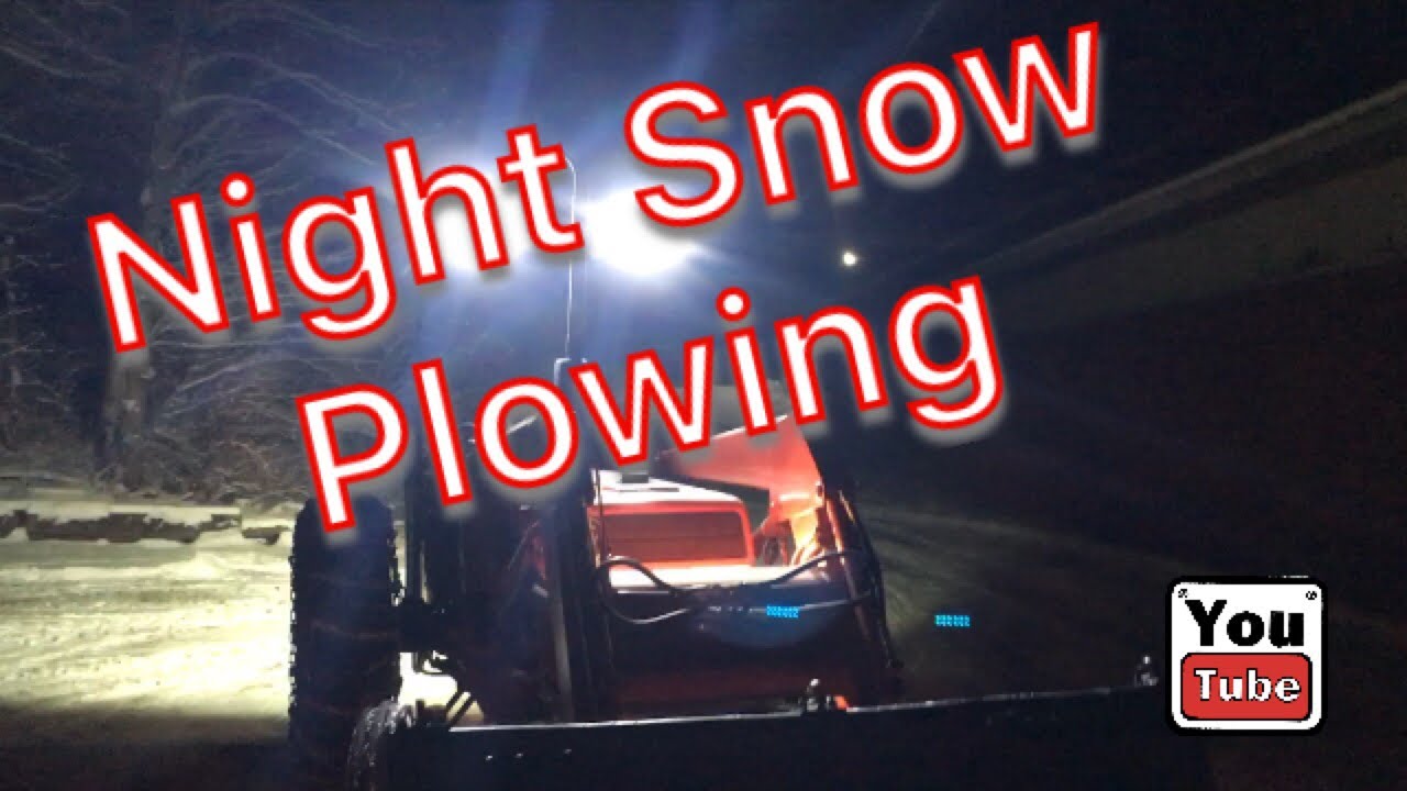 Night Time Snow Plowing - YouTube