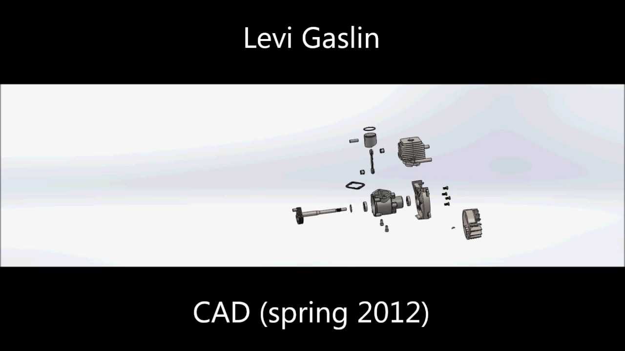 Weed Trimmer Engine Solid Model Animation (solidworks 2011-12) - YouTube