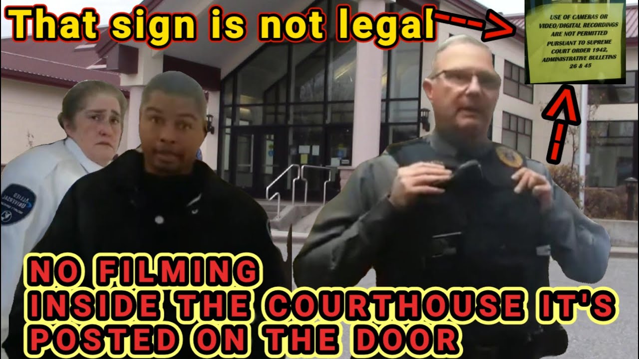 COURTHOUSE OFFICER'S TRYING TO ENFORCE ILLEGAL POLICY #police #news # ...