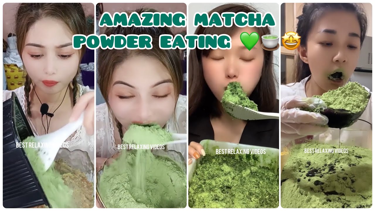 [ASMR] MATCHA ICE MUKBANG 🤩 & MATCHA POWDERED ICE EATING & MATCHA PASTE ...
