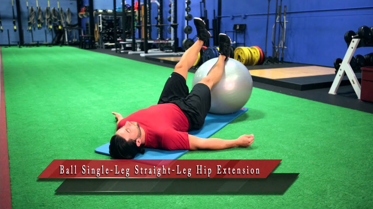 Ball Single-Leg Straight-Leg Hip Extension - YouTube