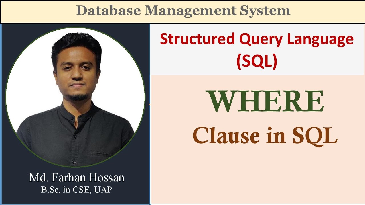 Lec 67 Where Clause Sql Dbms Bangla Tutorial Youtube