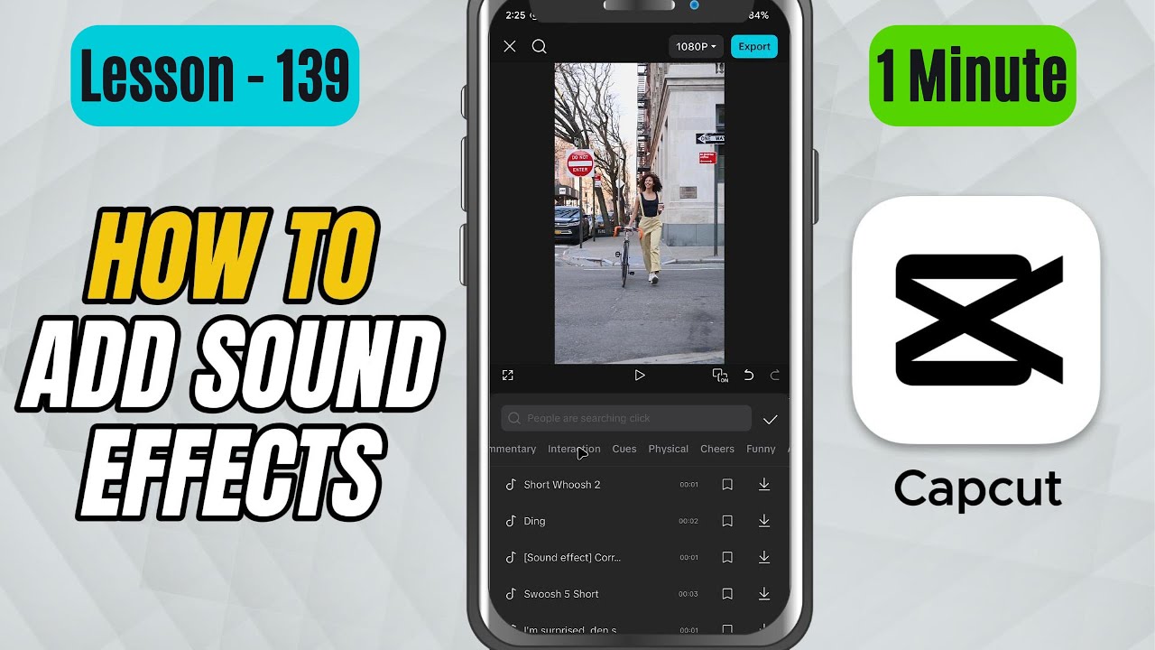 How to Add Sound Effects to Your Project in CapCut Mobile - Lesson 139 ...