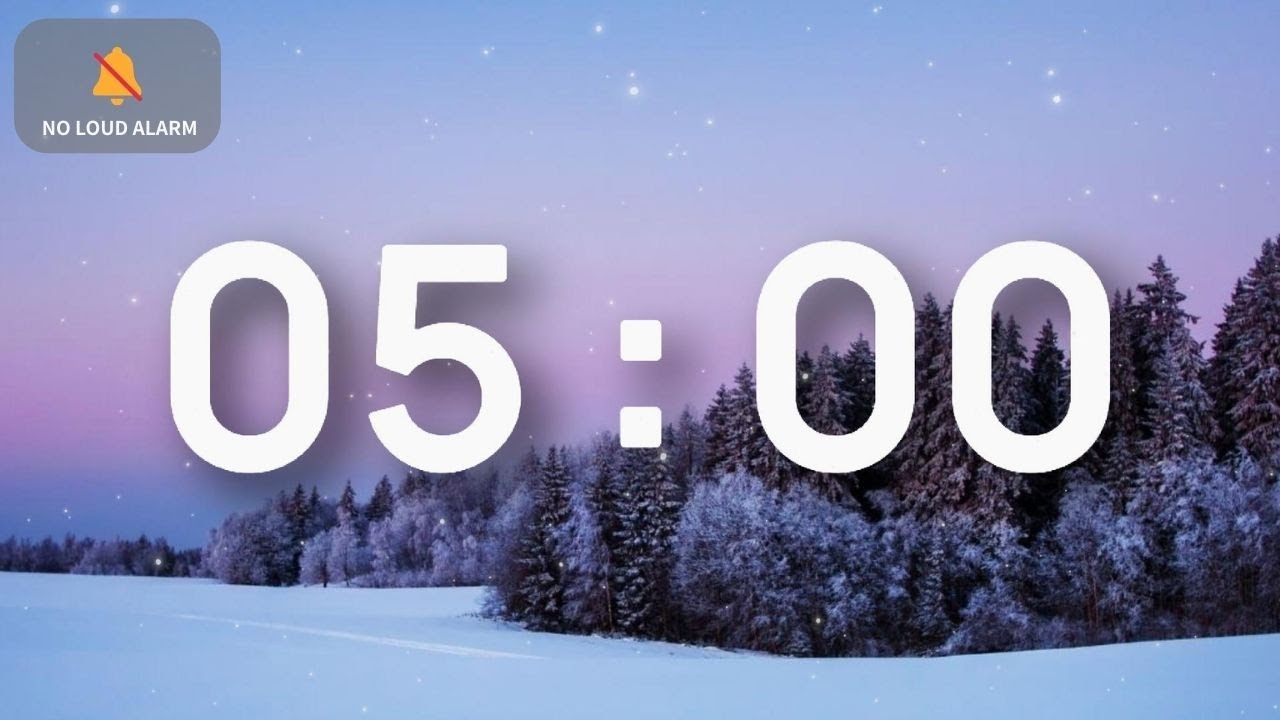 5 Minute Winter Classroom Timer with Relaxing Music | Calm Focus | No ...