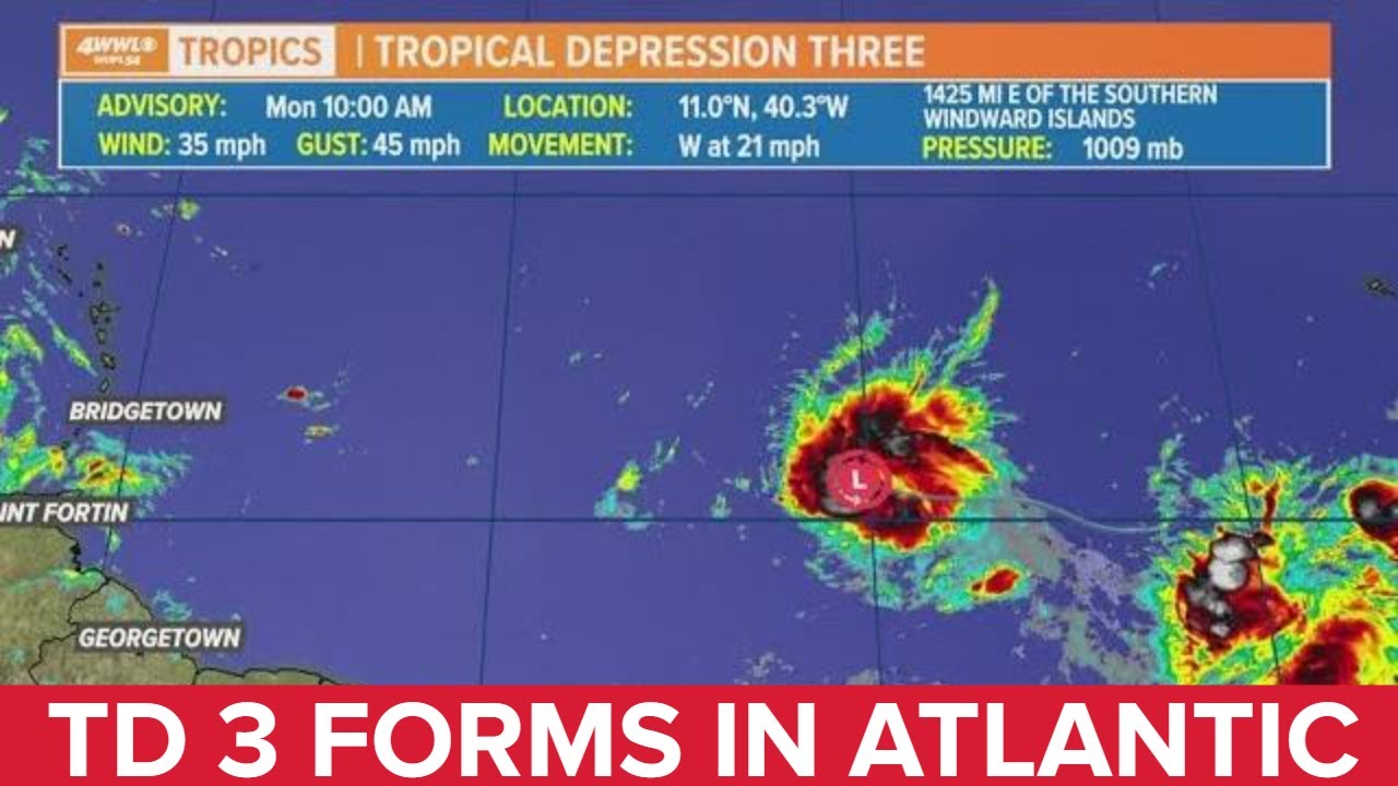 Monday 10 AM Update: Tropical Depression 3 forms could be Tropical ...