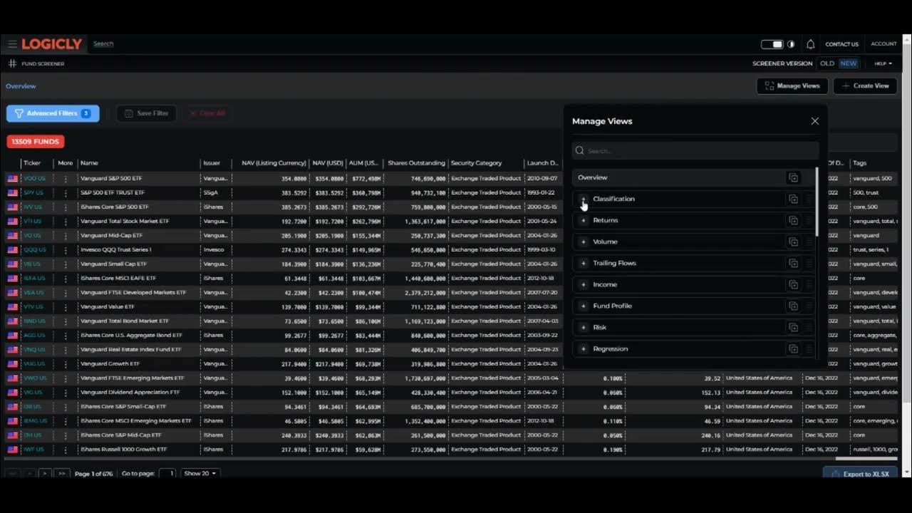 LOGICLY Fund Screener Overview - YouTube