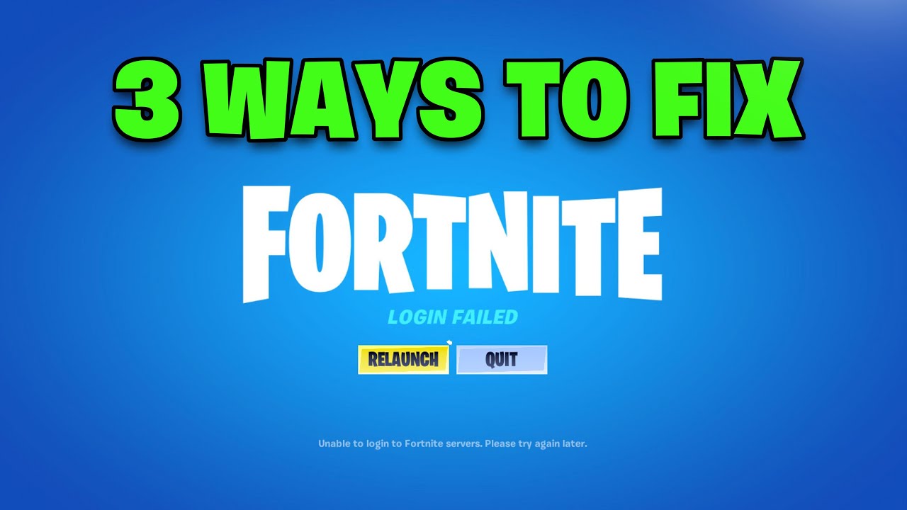 How To Fix Fortnite Unable To Connect To Servers Fix Login Failed - NEW ...