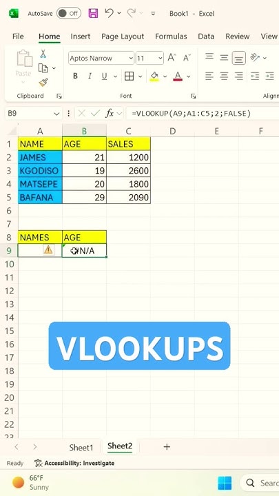 VLOOKUPS EXCEL FORMULA - YouTube