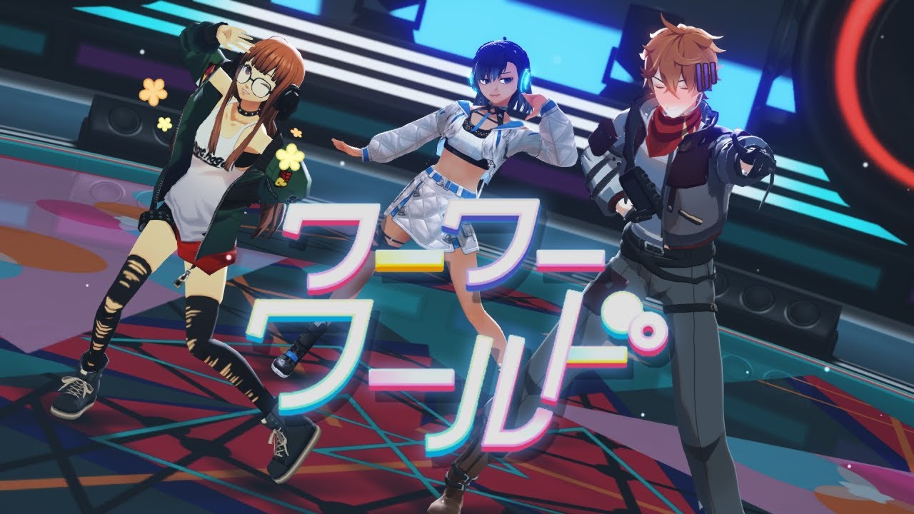 【MMD x P5 x Genshin x OC】ワーワーワールド / WAH WAH WORLD!! 【2 VOCALOID + 1 UTAU】 - YouTube