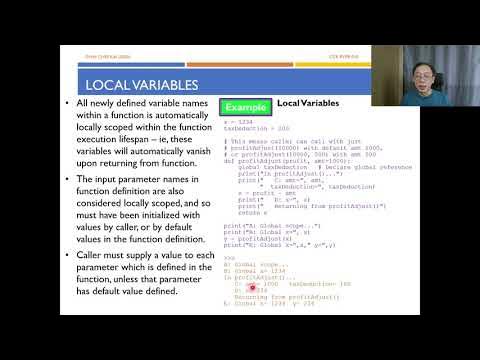 Python Programming -Functions and Lambdas T02 - Local Variables (Part 2/2) - YouTube