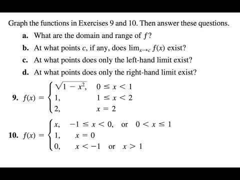 Graph the functions in Exercises 9 and 10. Then answer these questions ...