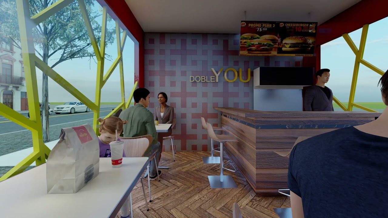 burger shop design - interior small burger shop - YouTube