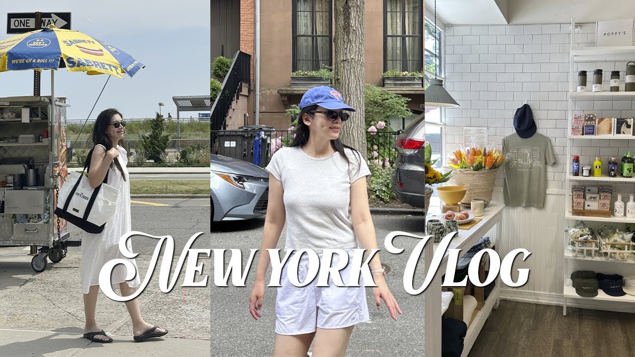 NY vlog. 여름아 가지마🍑 뉴욕 브루클린에서 보내는 여름 일상. 로컬 비치🏖️ 맛집도 가고 집밥 만들어 먹는 뉴욕 일상 ...