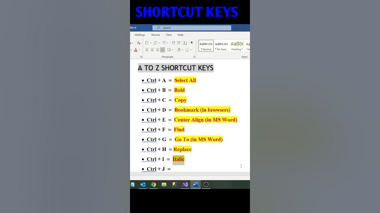 Ultimate A to Z: Keyboard Shortcuts for PC Productivity #shorts #youtubeshorts - YouTube