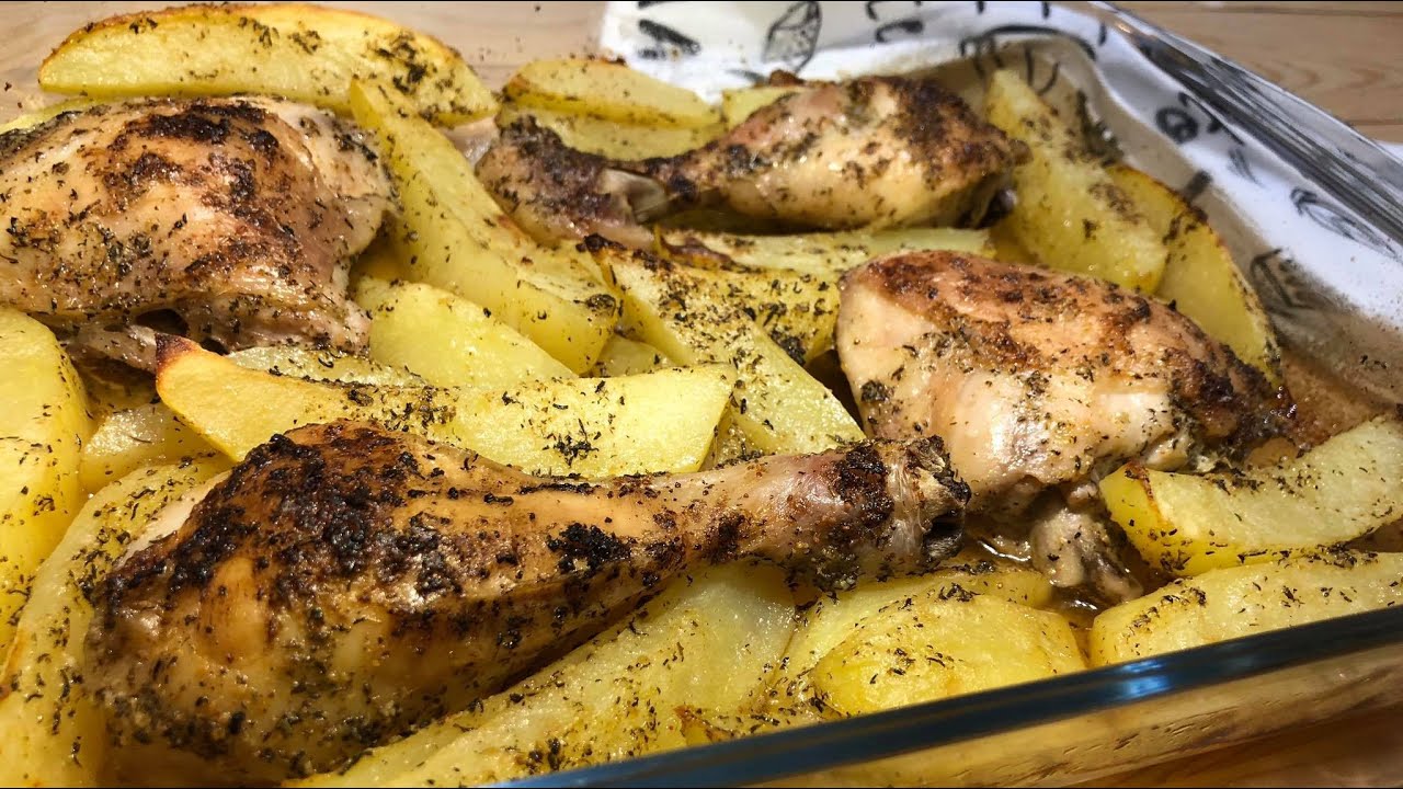 Kofsha pule krokante me patate ne furre 🍗🥔 - YouTube