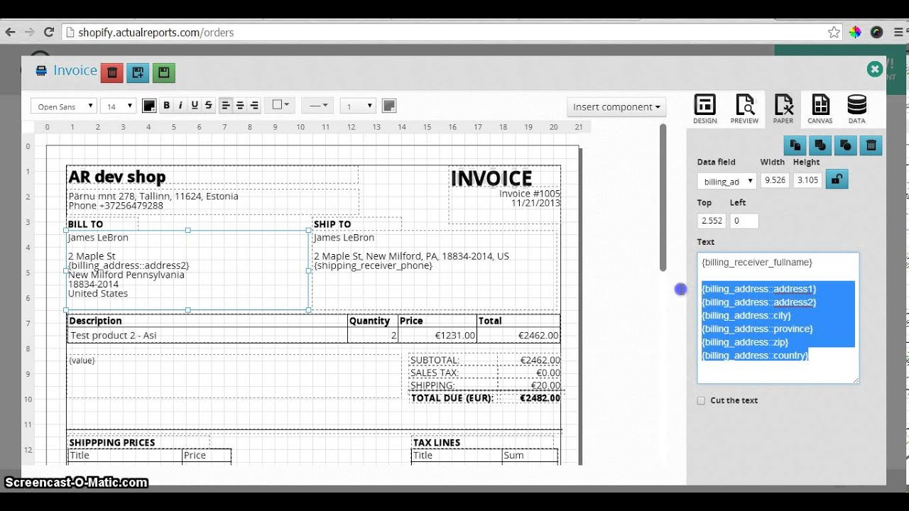 Printout Designer - How to edit a template - YouTube