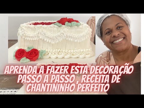 Confeitando um bolo branco e vermelho passo a passo  aprenda a fazer chantininho e muitas dicas  