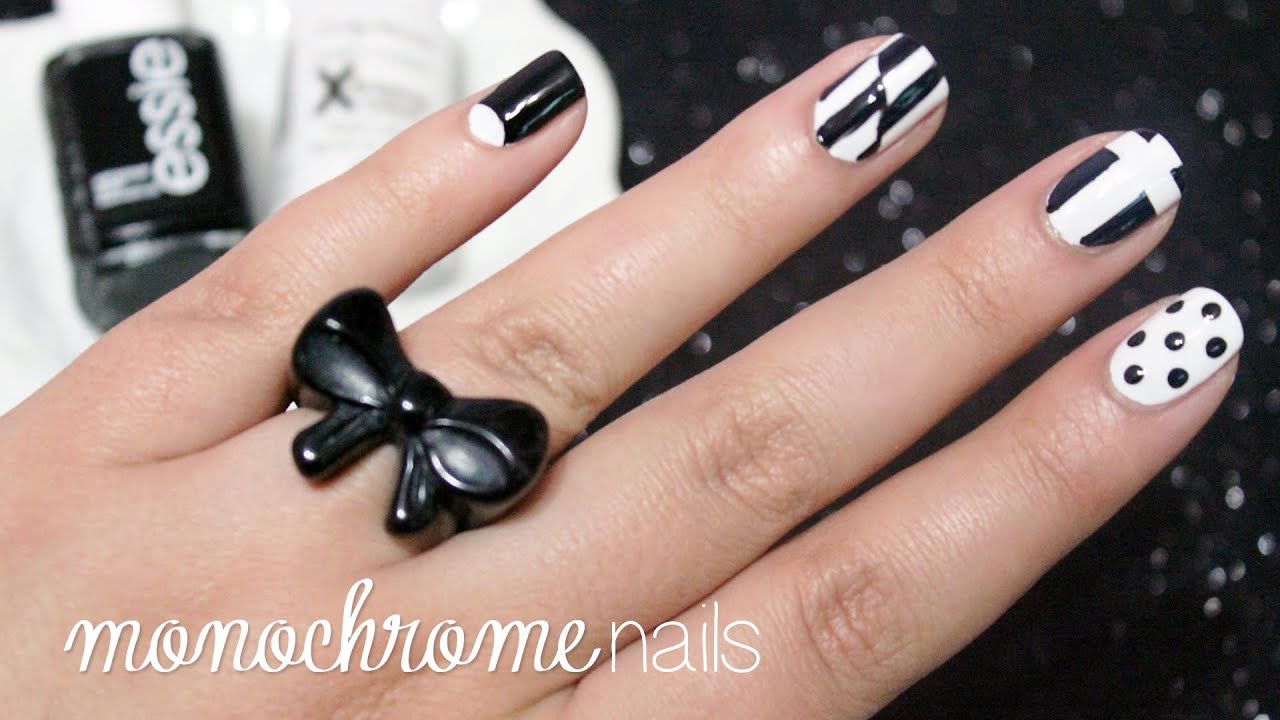 Monochrome Trend Nails - YouTube