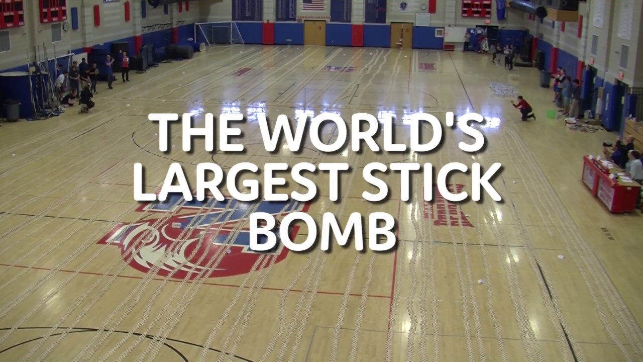 First Look: Stick Bomb World Record 2017 (68,480 Sticks!) - YouTube