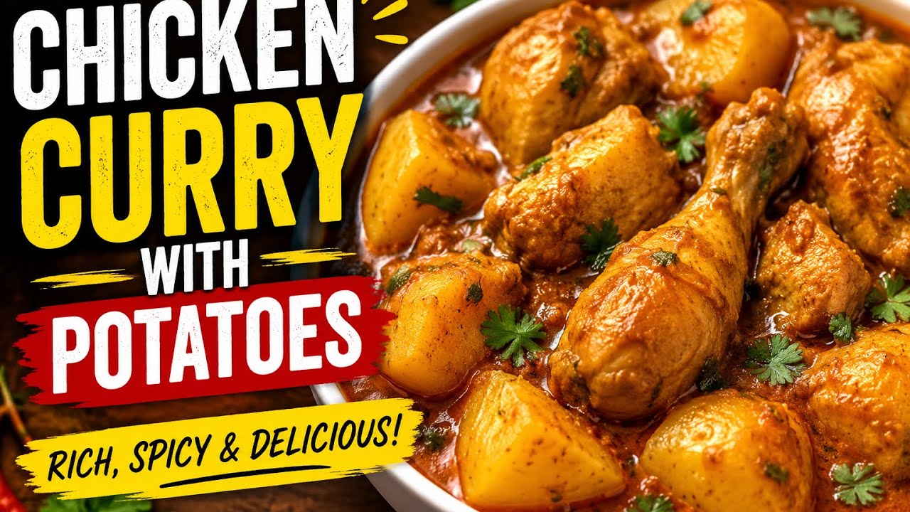 Chicken curry with potatoes Recipe |Chicken aloo curry |Chicken aloo ...
