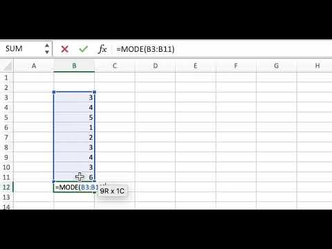 How to find most common number (mode) in Excel. - YouTube