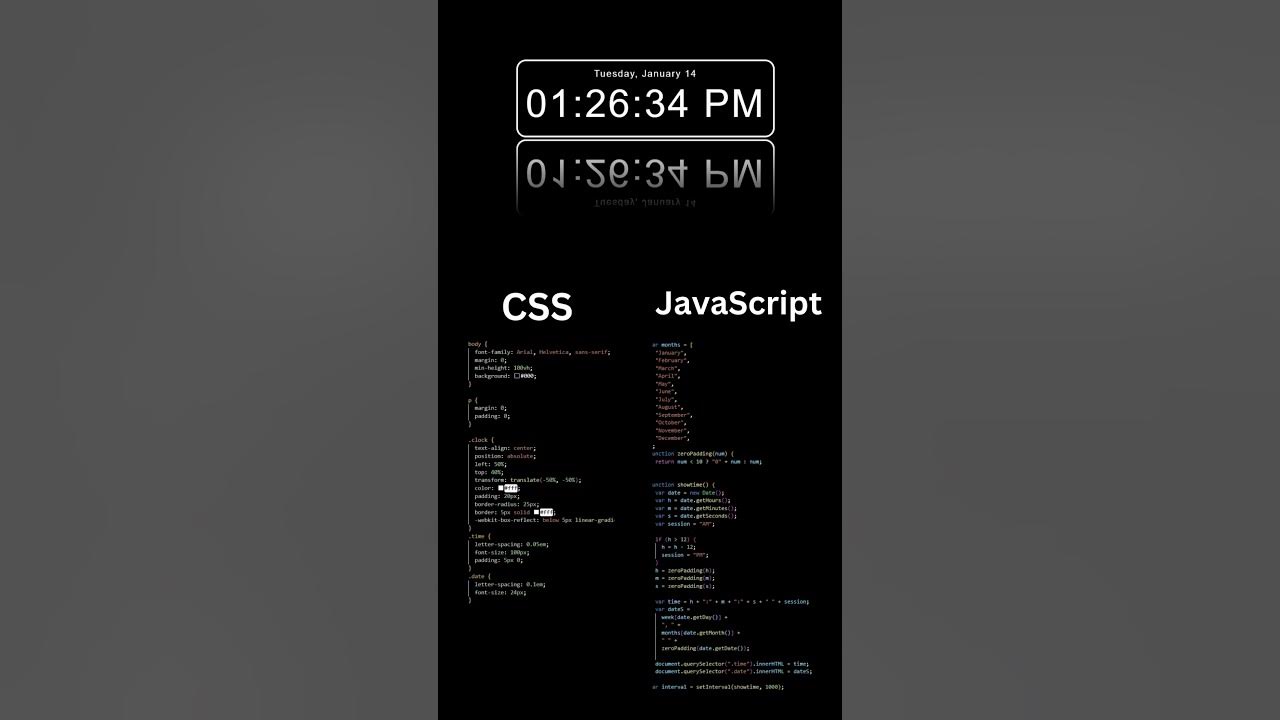Digital Clock Js Cssanimationtutorial Htmlcssjavascript Javascripttutorial Cssanimation
