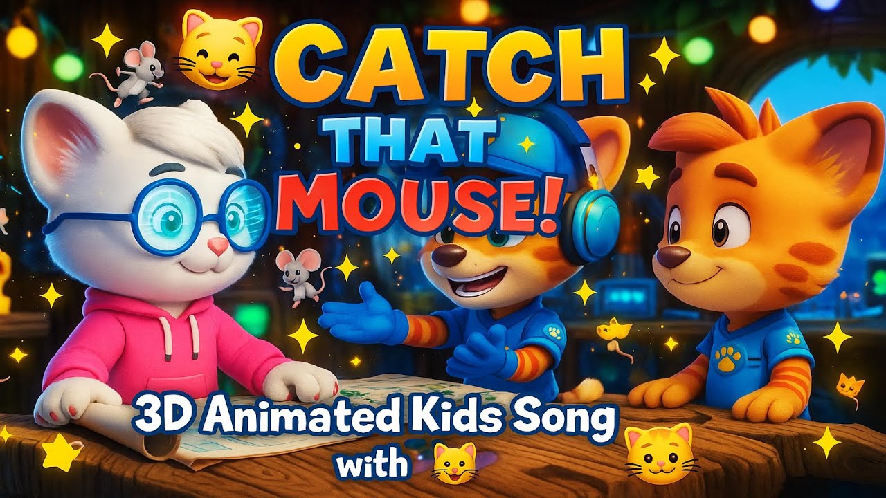 🎵🌈Children's Songs 🌈 🎼 |🎵Children's Cartoons🎼|🐱 Catch That Mouse! 3D ...