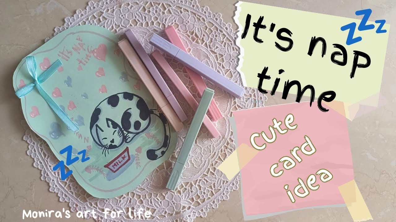 Cute card idea for beginners | nap time card 💤😴#youtube #art #diy #card ...
