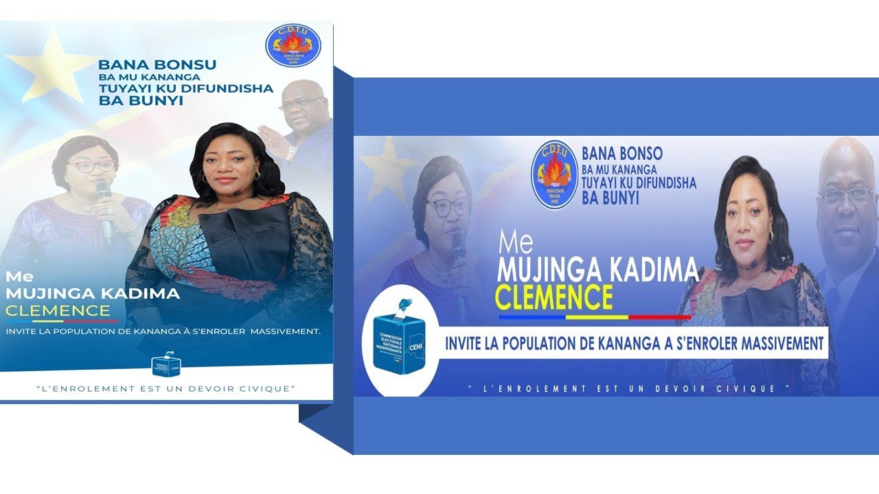 Me MUJINGA KADIMA CLEMENCE INVITE LA POPULATION DE KANANGA A S'ENROLER ...