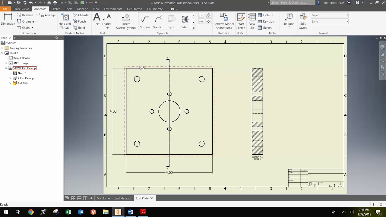 End Plate Drawing - YouTube