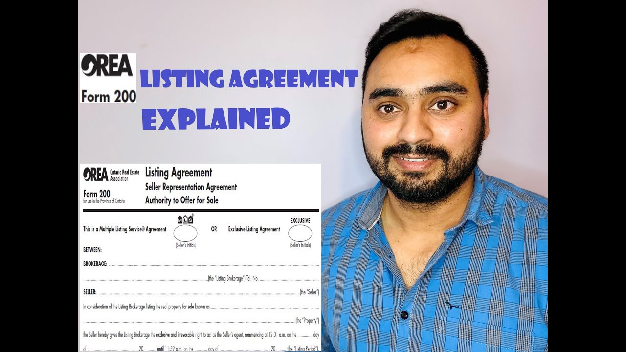 Listing Agreement Ontario OREA Form 200: Explained - YouTube