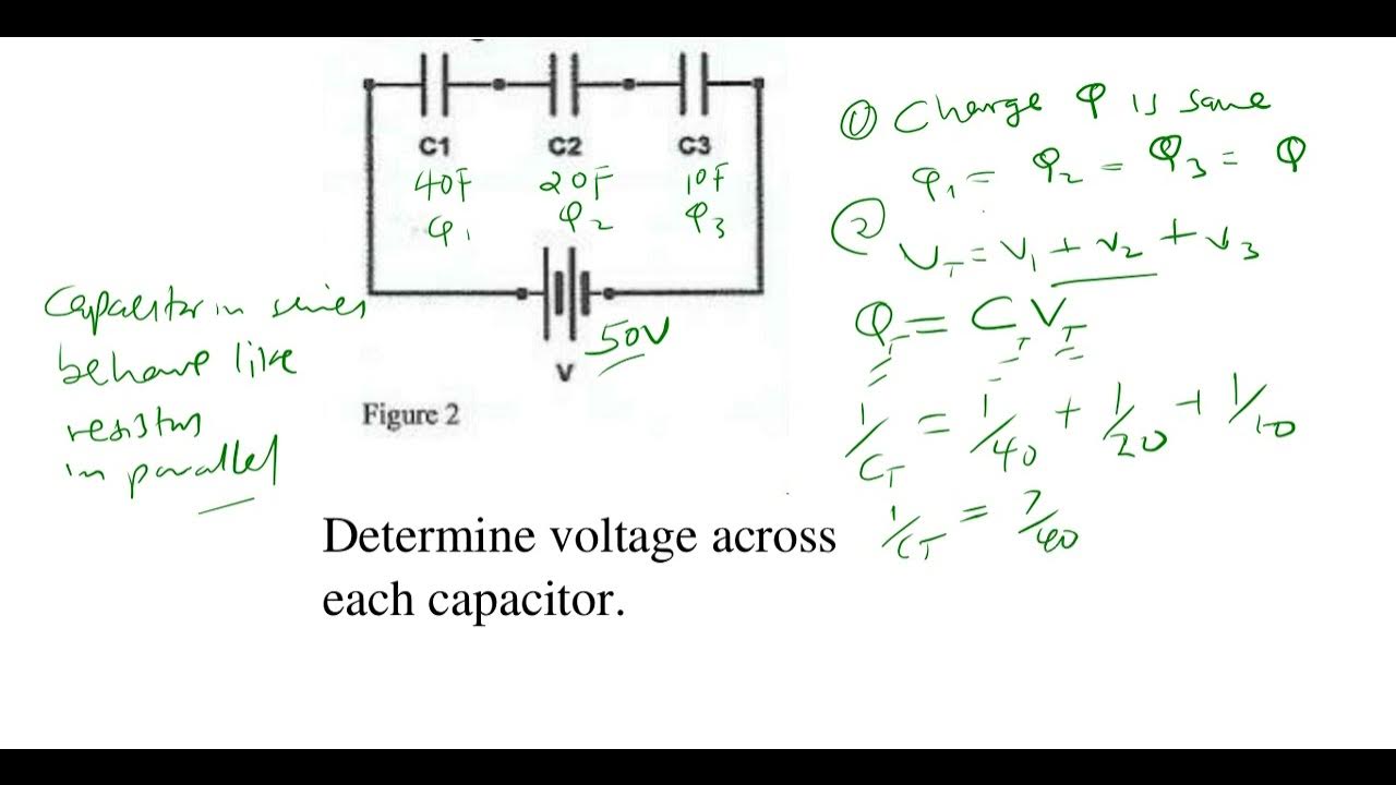 24. Figure 2 is closed circuit with three capacitors C1(40F), C2(20F), C3(10F) and voltage of ...