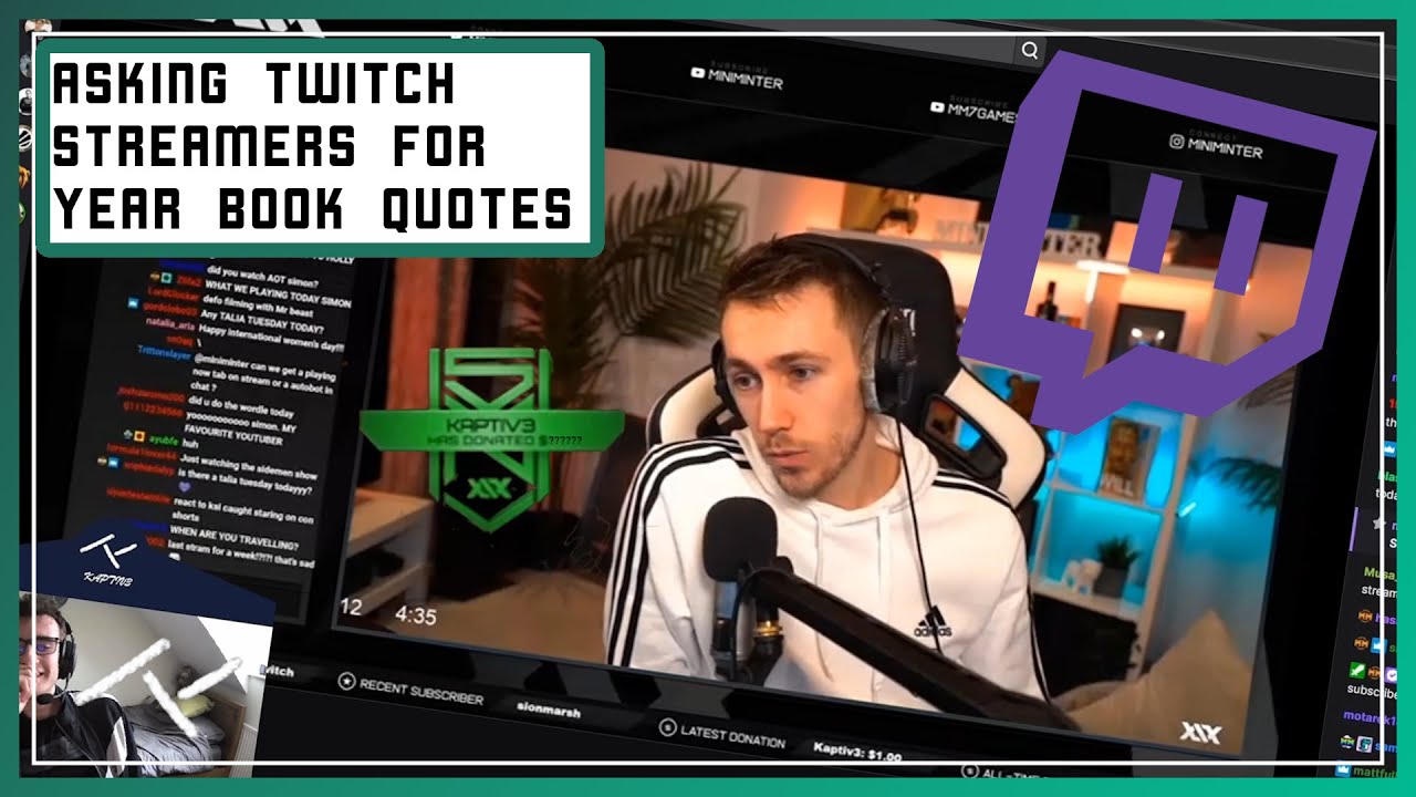Asking Twitch Streamers For Quotes For My Year Book - YouTube