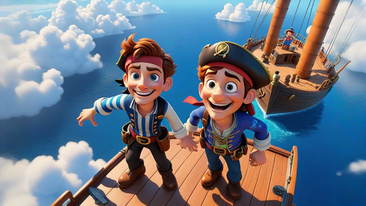 Five Little Pirates Sing Aye Aye Aye | Pirate Song for Kids | Nursery ...