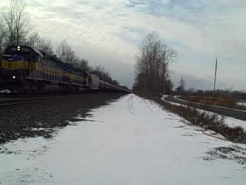 CSX K694 With Iowa, Chicago & Eastern Power at Jordan, NY December 29, 2011 - YouTube