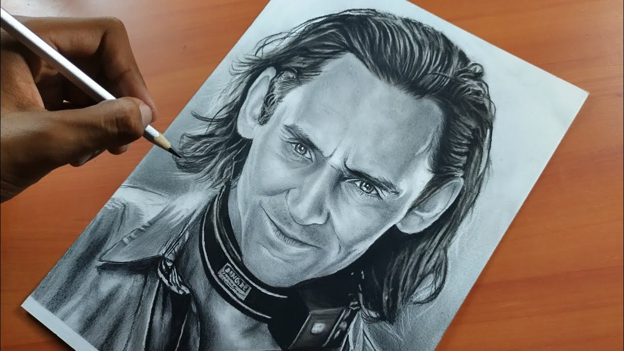 Loki realistic pencil drawing 🔥 | Harshan arts - YouTube