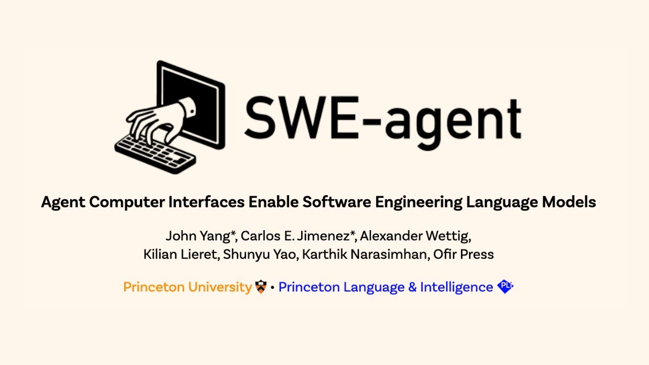 [Paper] SWE-agent Preprint - YouTube