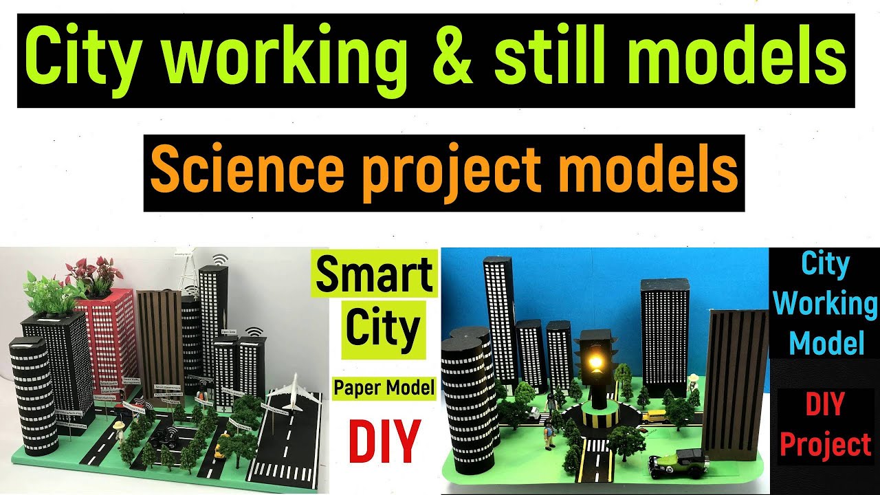 city working models - smart city model - city with traffic lights model ...