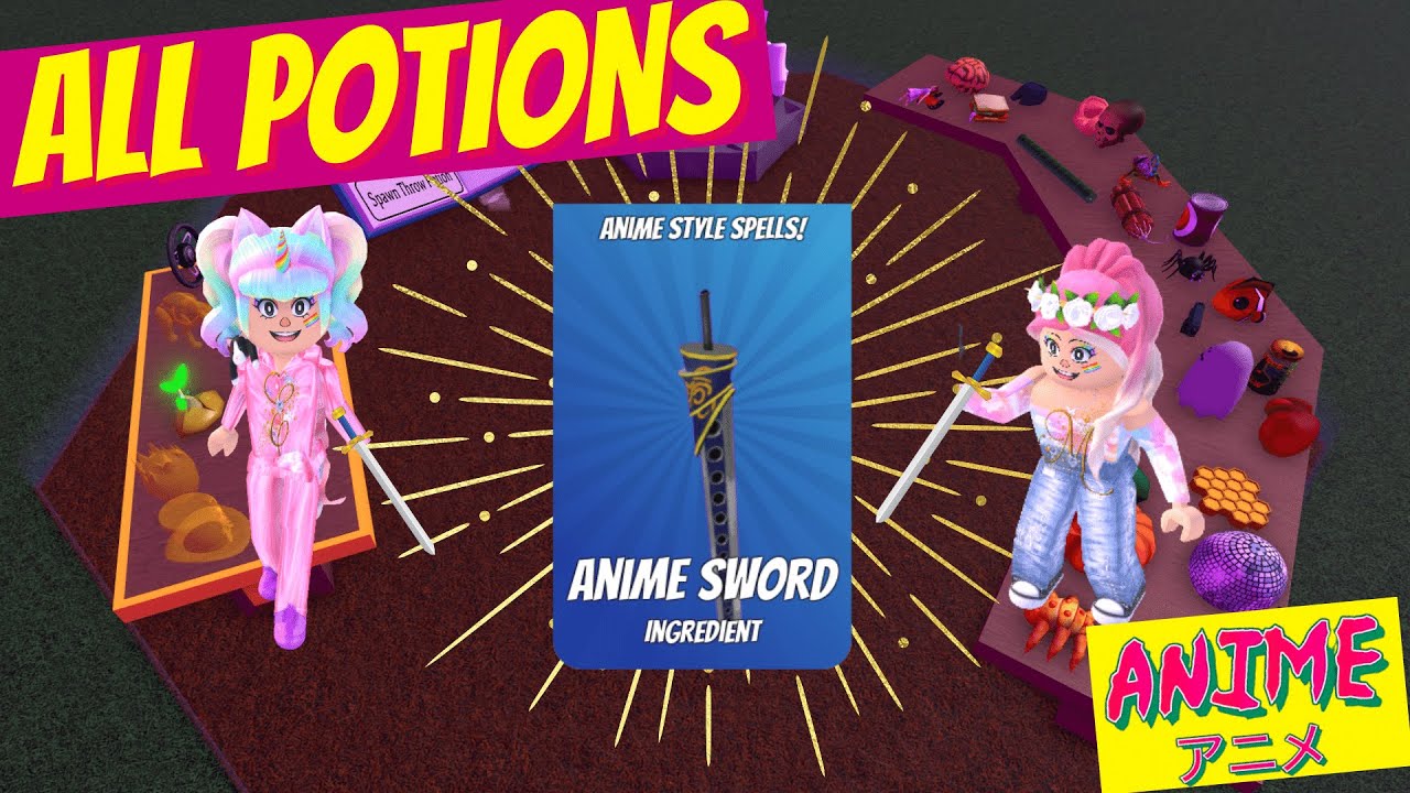All Premium Ingredient ANIME SWORD Potions in Wacky Wizards - YouTube