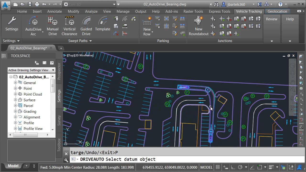 Learn Autodesk Vehicle Tracking Pt.3 - Follow a Bearing - YouTube