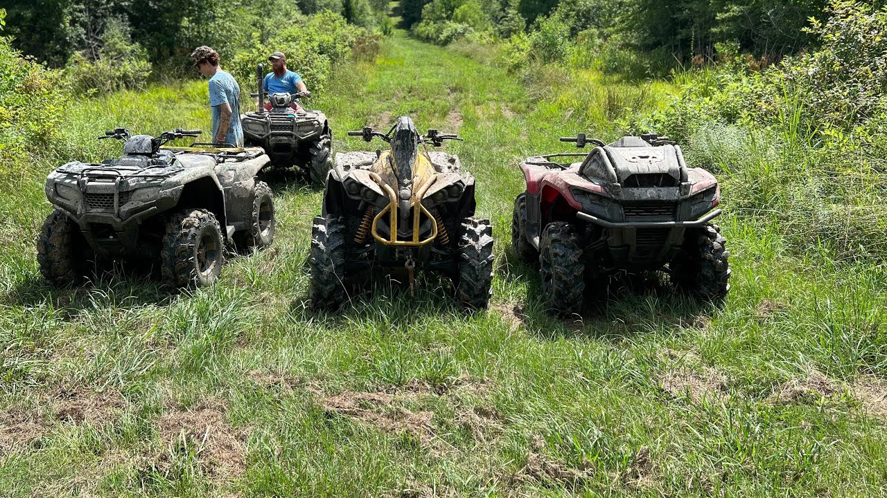 Mud riding on the honda and can ams go check out wes maxwell on YouTube ...