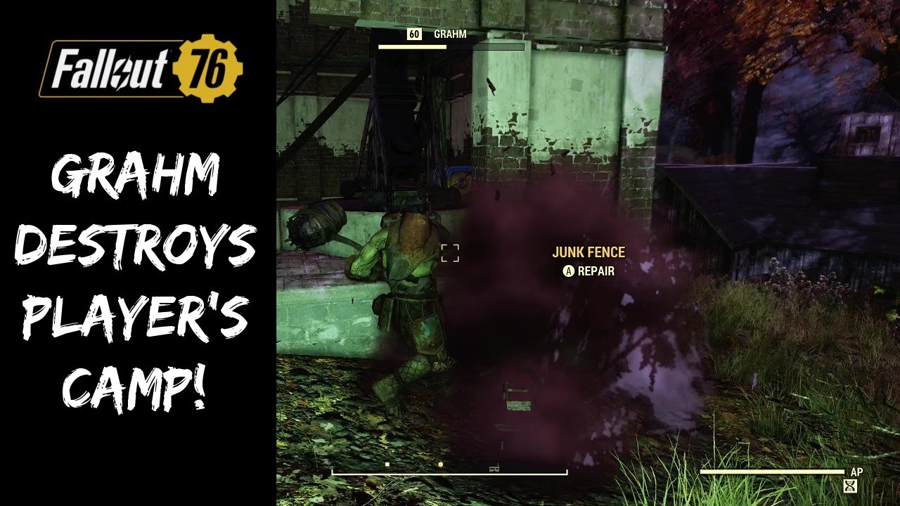 Fallout 76 Grahm Destroys Player's Camp! - YouTube
