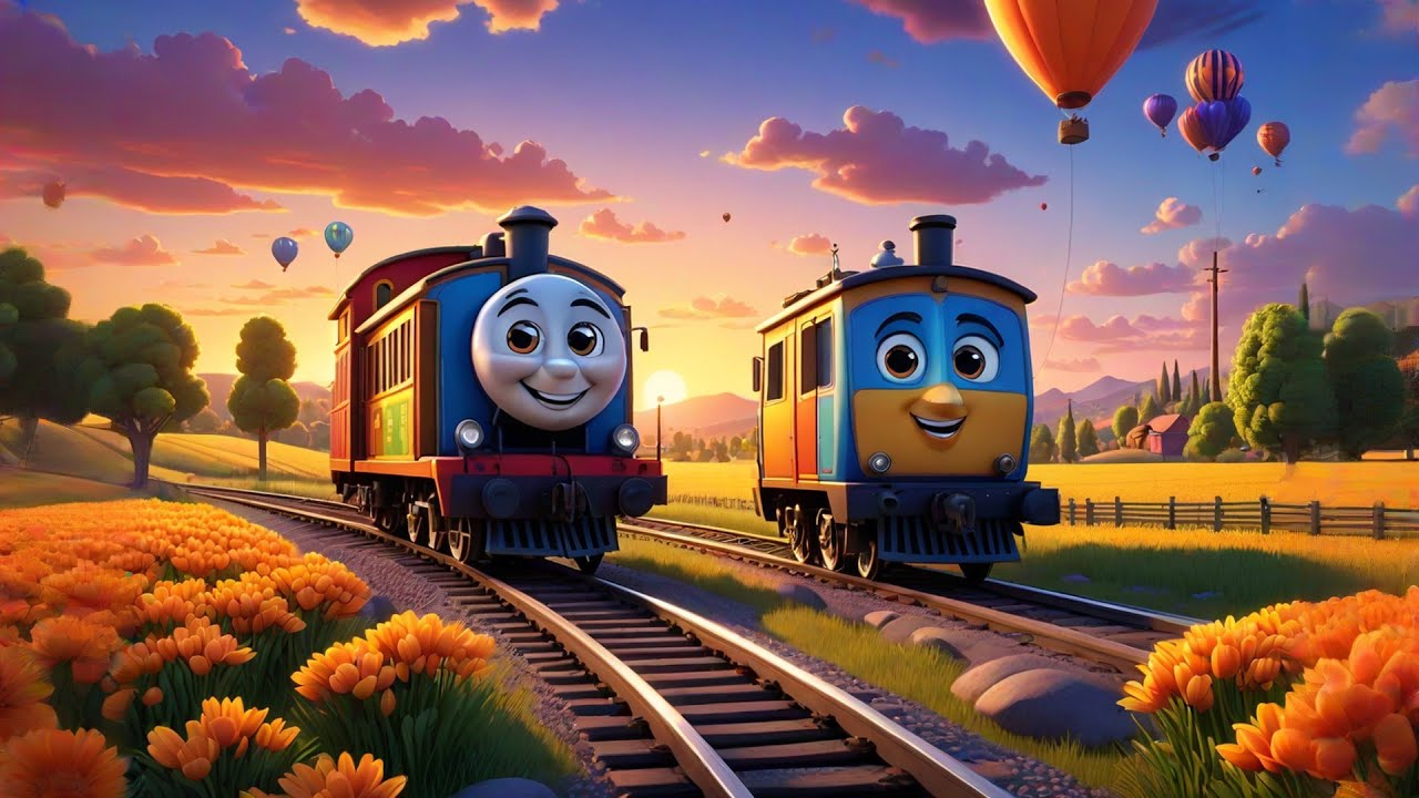 Two Tiny Trains Go Toot Toot Toot | Train Song for Kids | Nursery ...