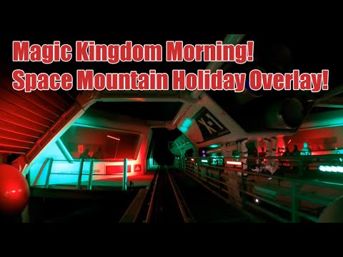 Quick Morning at Magic Kingdom! Space Mountain Holiday Overlay Lights ...