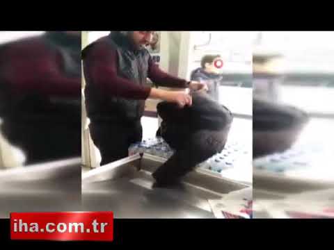 Poşete para vermemek için montunu poşet yaptı
